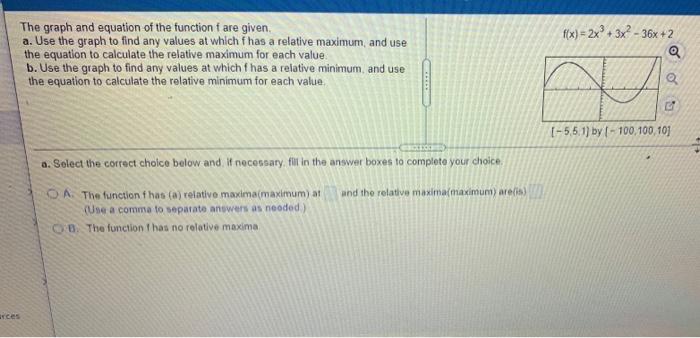 Solved The graph and equation of the function f are given a. | Chegg.com