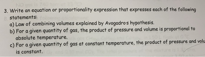 Solved 3. Write an equation or proportionality expression | Chegg.com