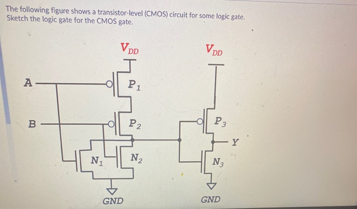 Solved The following figure shows a transistor-level (CMOS) | Chegg.com