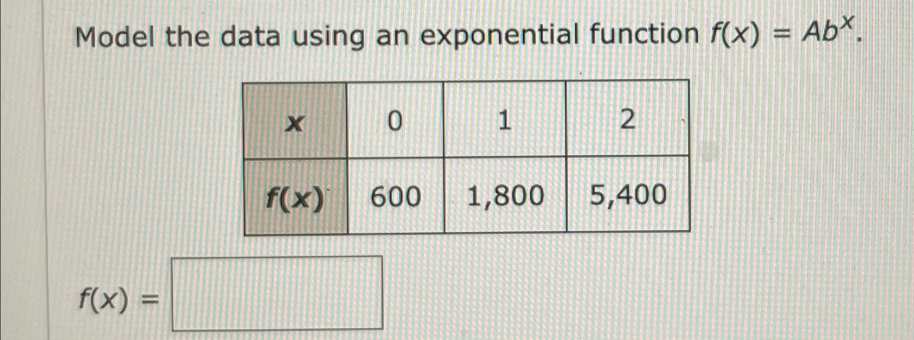 Solved Model the data using an exponential function | Chegg.com