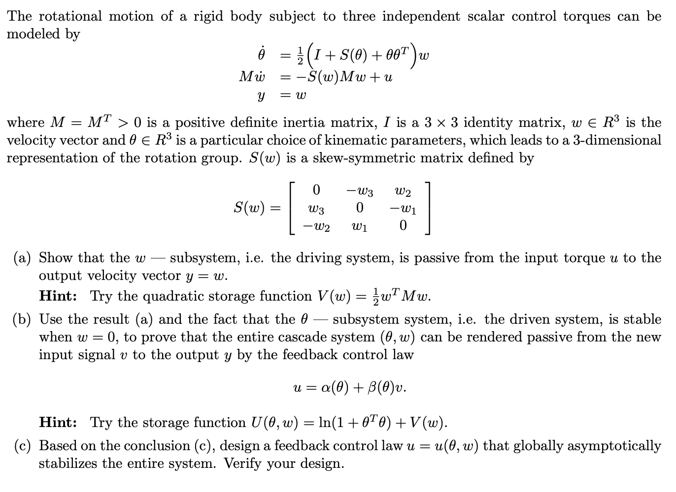 The rotational motion of a rigid body subject to | Chegg.com