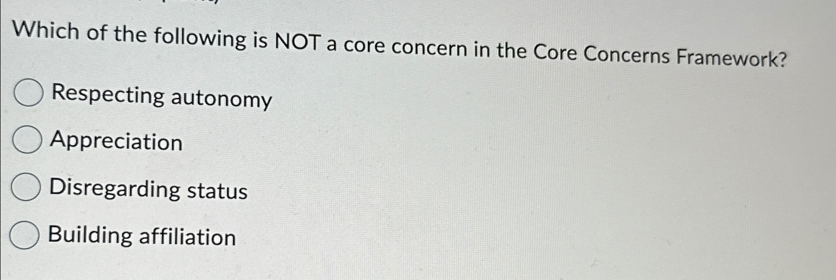Solved Which of the following is NOT a core concern in the | Chegg.com