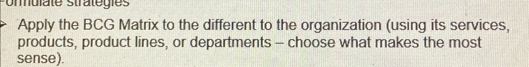 Solved Apply the BCG Matrix to the different to Walmart | Chegg.com