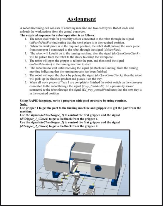Assignment A robot machining cell consists of a | Chegg.com