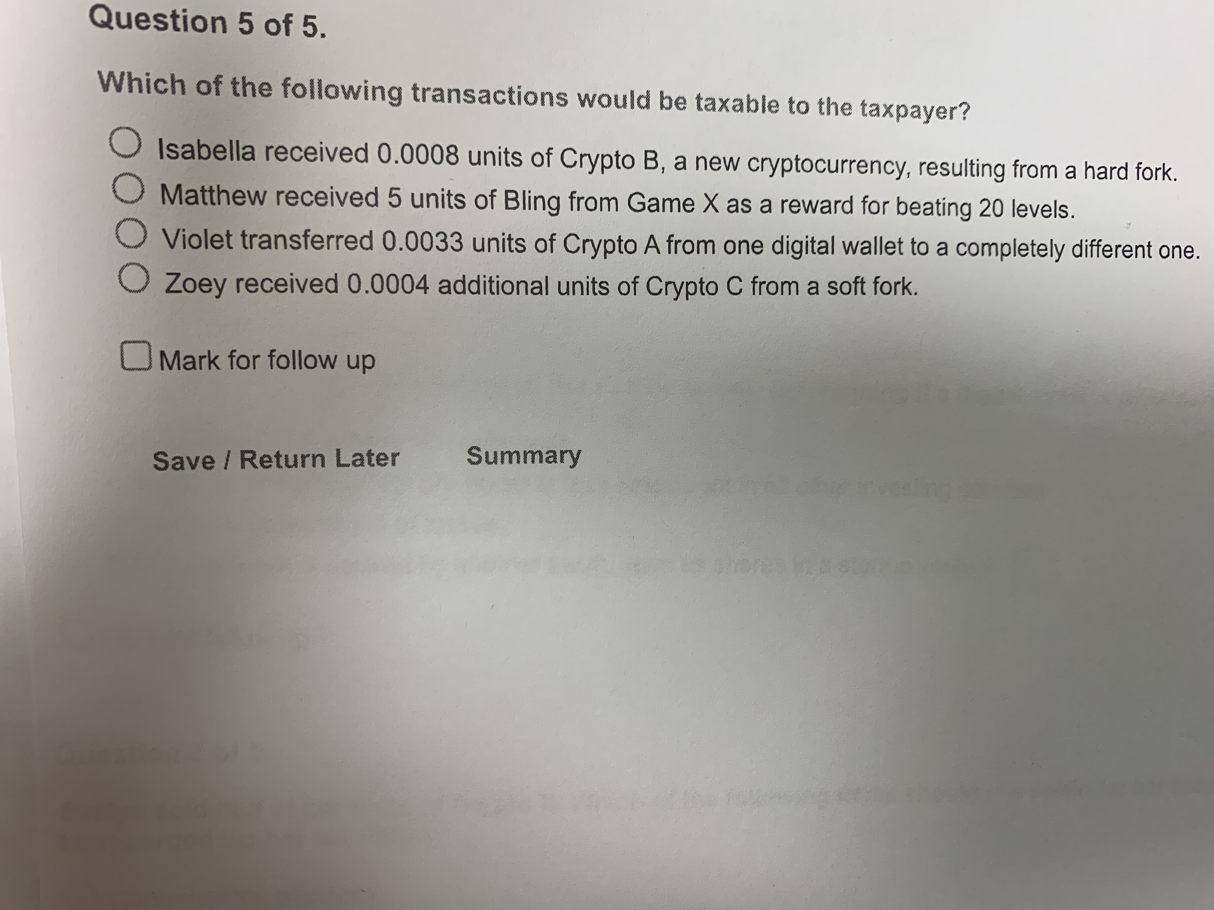 Solved Question 5 ﻿of 5.Which of the following transactions | Chegg.com