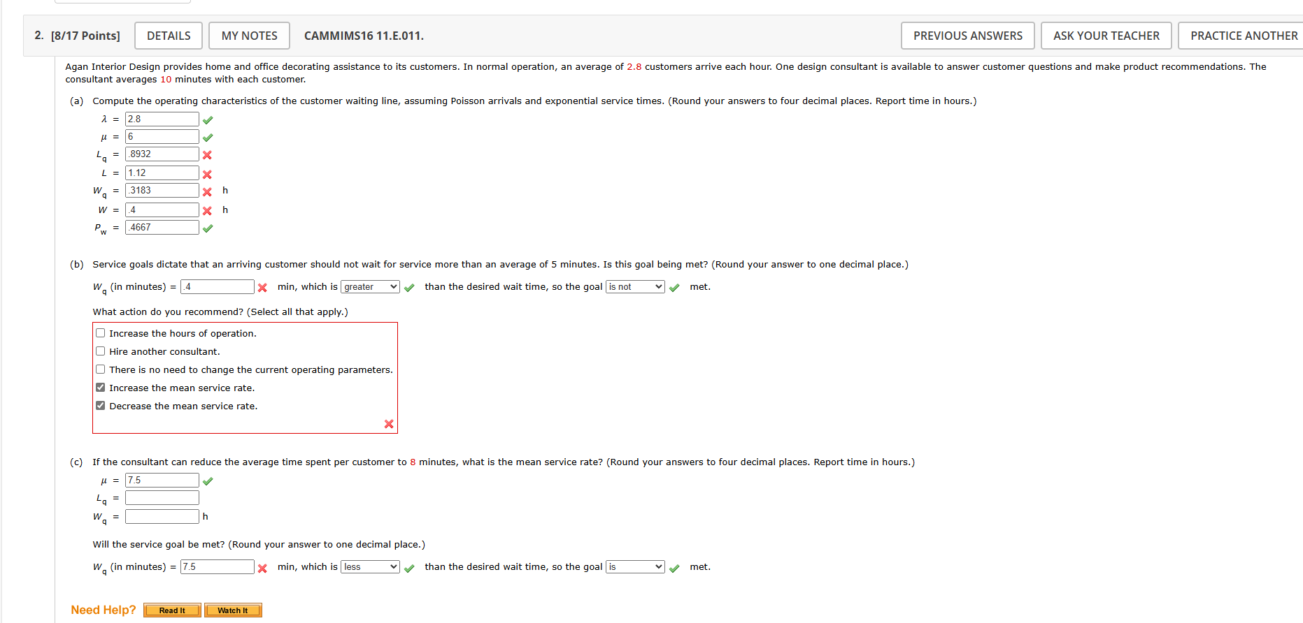 Solved [817 ﻿Points]CAMMIMS16 11.E.011.consultant averages | Chegg.com