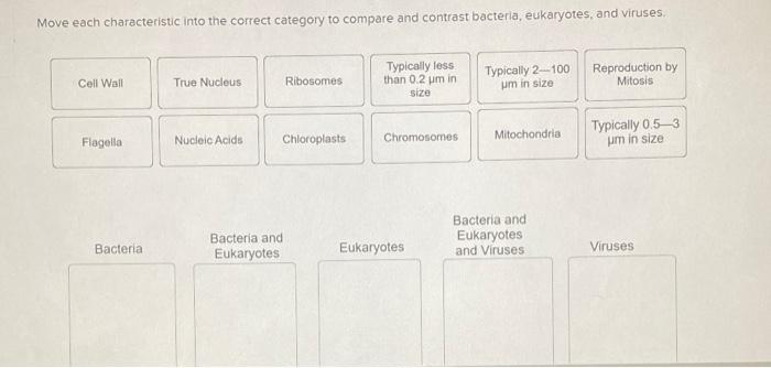 Solved Move each characteristic into the correct category to | Chegg.com