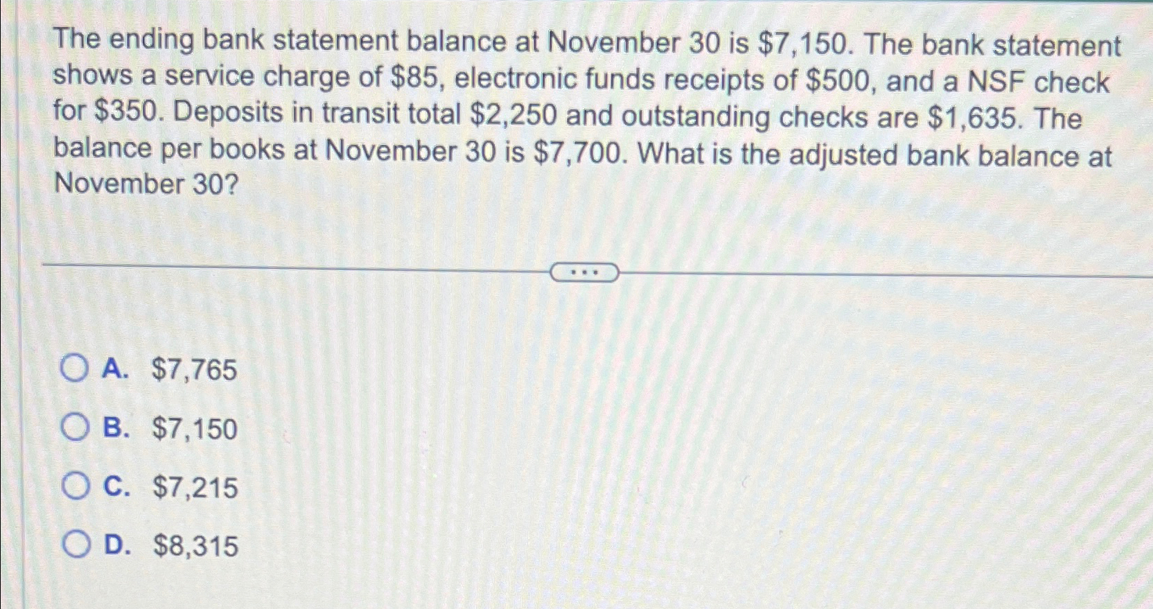 Solved The ending bank statement balance at November 30 ﻿is | Chegg.com