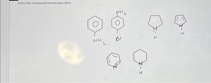 Solved Select the compound named piperidine. | Chegg.com