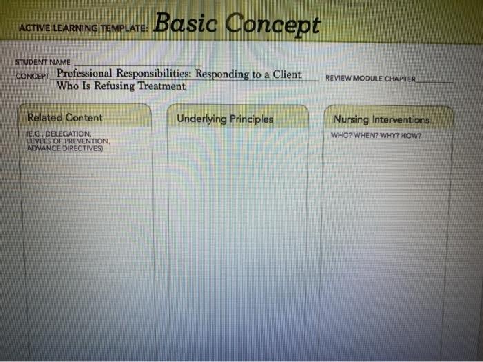 Solved ACTIVE LEARNING TEMPLATE: Basic Concept STUDENT NAME | Chegg.com