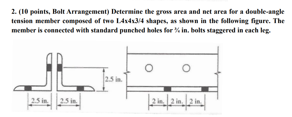 Solved (10 ﻿points, Bolt Arrangement) ﻿Determine the gross | Chegg.com