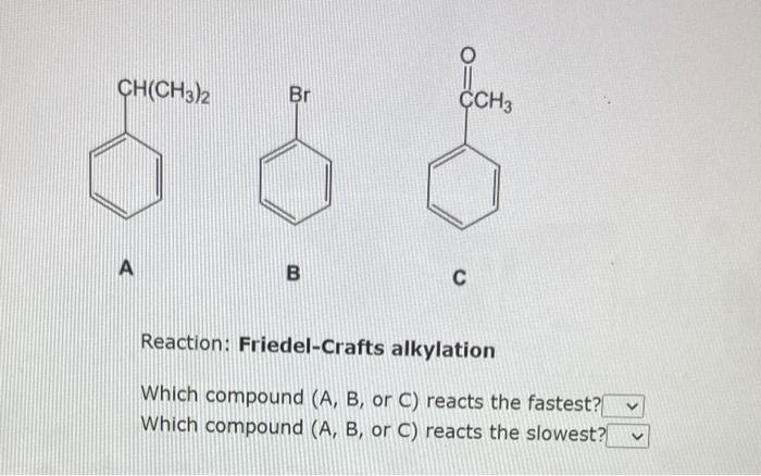 Solved Reaction: Friedel-Crafts alkylation Which compound | Chegg.com
