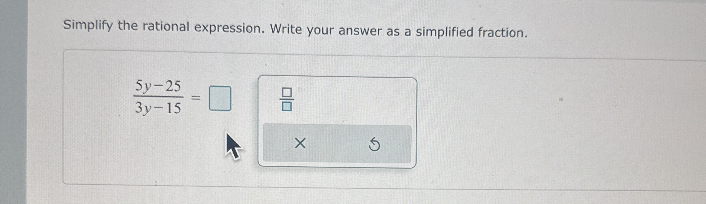 Solved Simplify the rational expression. Write your answer | Chegg.com