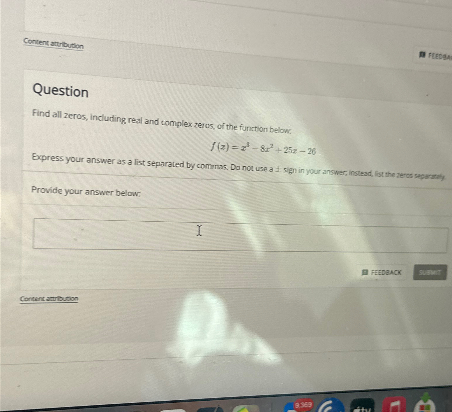 Solved Content attributionQuestionFind all zeros, including | Chegg.com