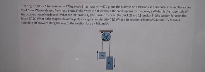 Solved In the figure, block 1 has mass m1=470 g. block 2 has | Chegg.com