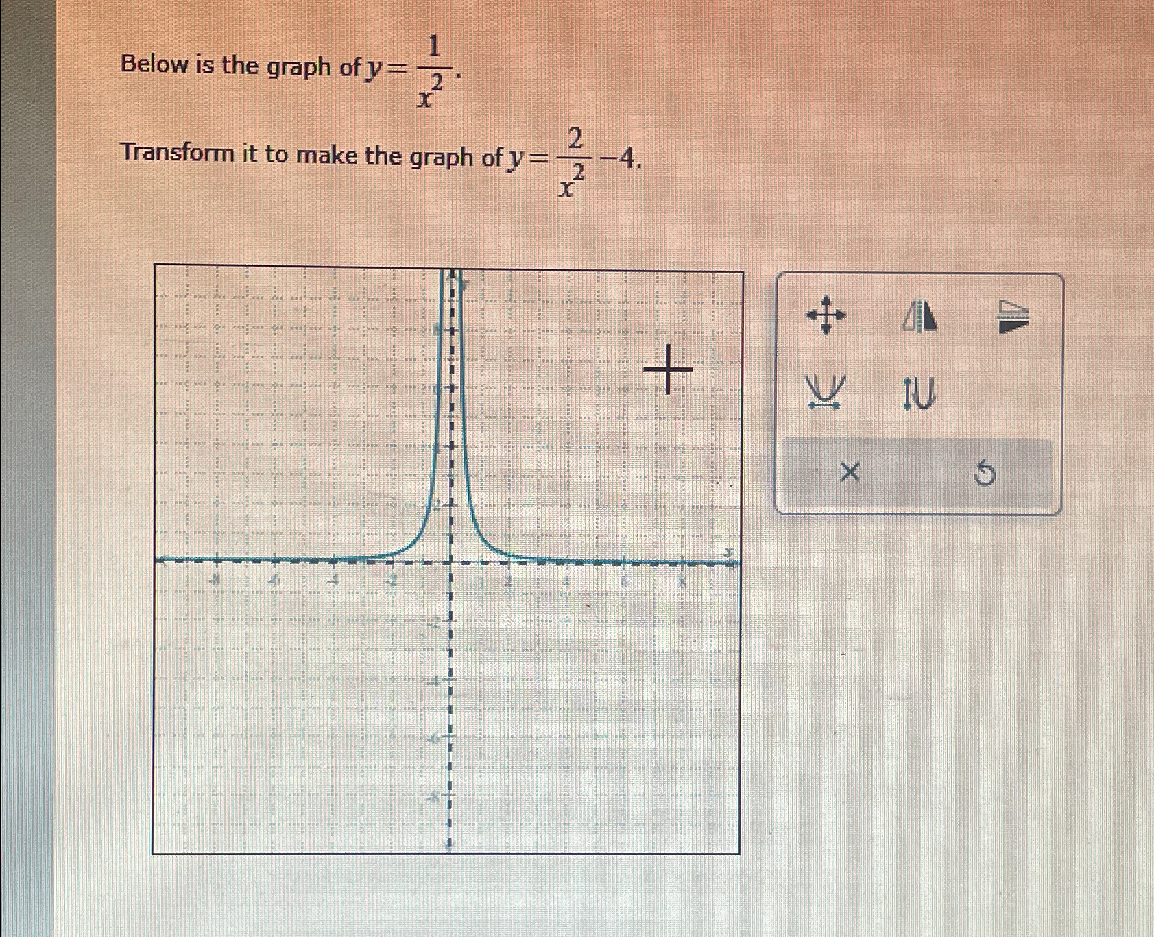 Solved Below is the graph of y=1x2.Transform it to make the | Chegg.com