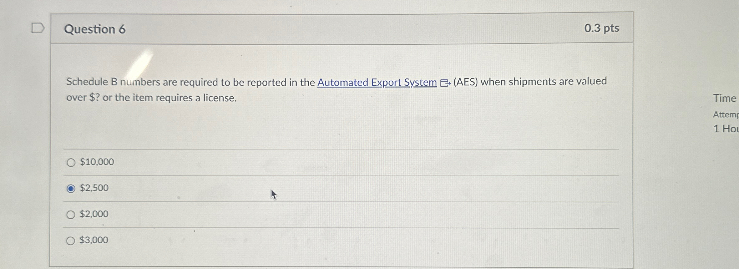 Solved Question 60.3ptsSchedule B numbers are required to be | Chegg.com
