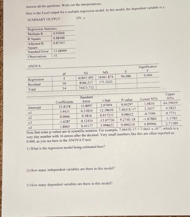 Solved Answer all the questions. Write out the | Chegg.com