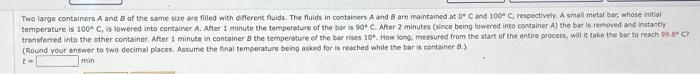 Solved Two large containers A and B of the same size are | Chegg.com