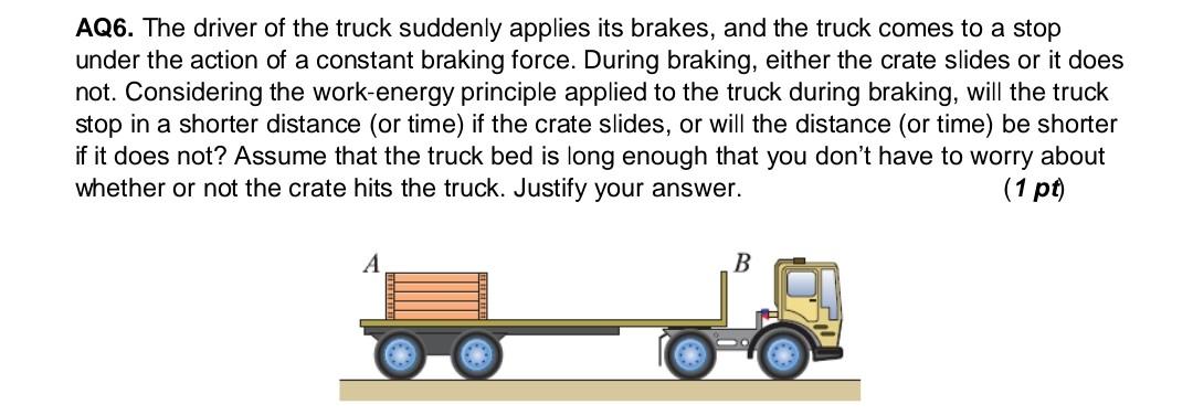 Solved Aq6 The Driver Of The Truck Suddenly Applies Its Chegg