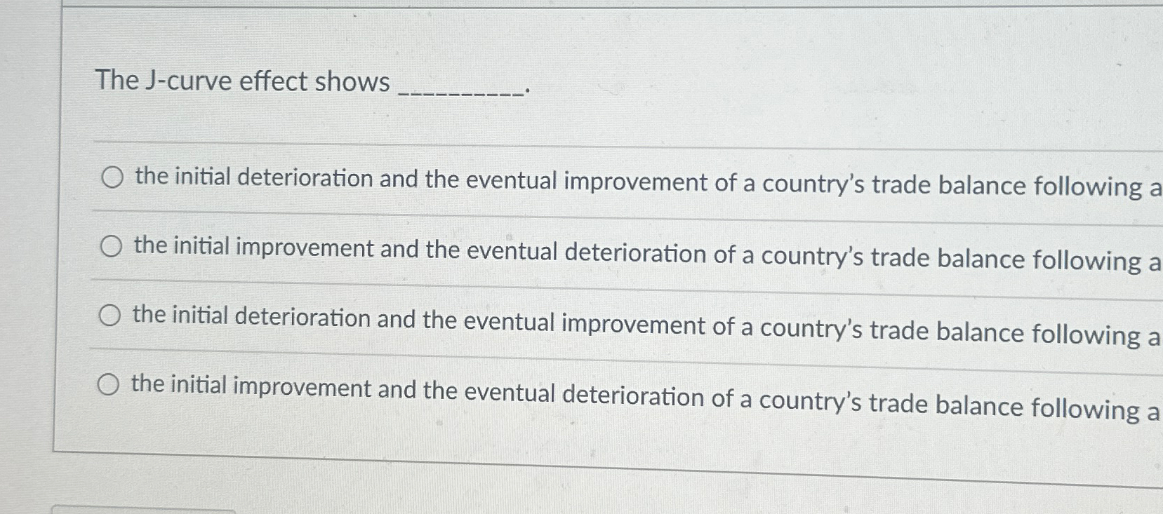 Solved The J-curve effect showsthe initial deterioration and | Chegg.com
