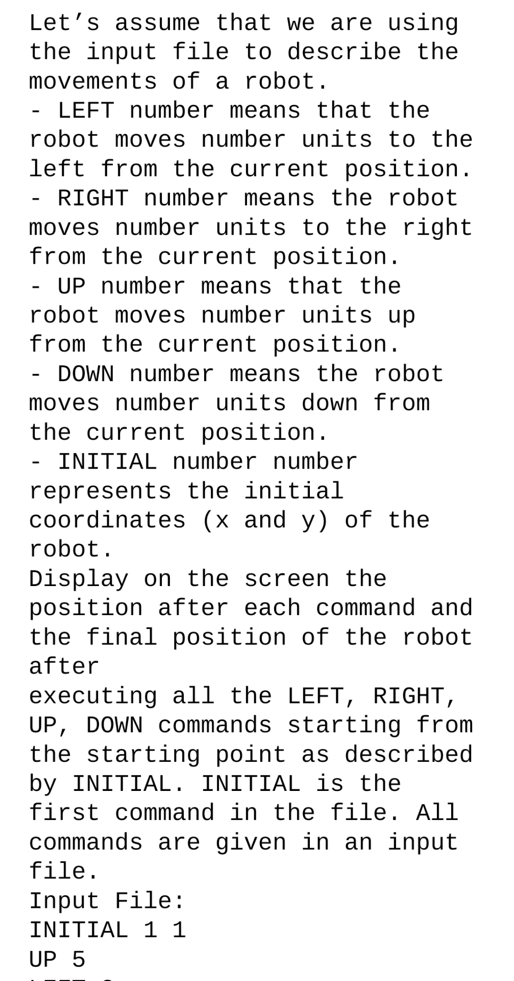 Let's assume that we are using the input file to | Chegg.com