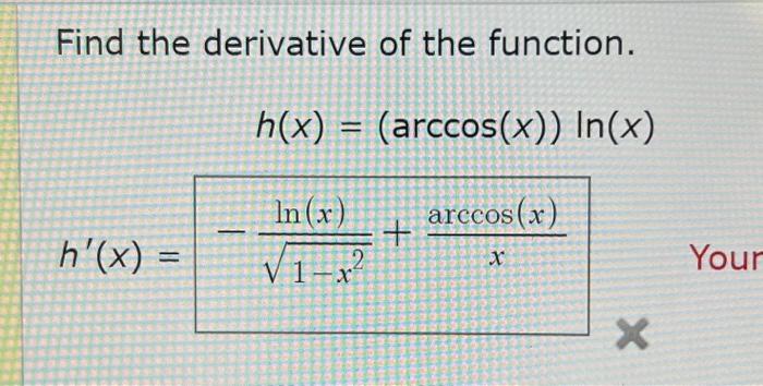 Solved Find the derivative of the function. | Chegg.com