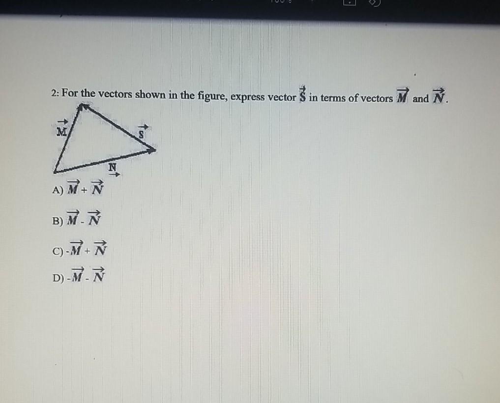 Solved 2: For the vectors shown in the figure, express | Chegg.com