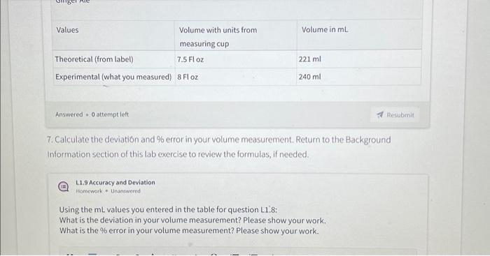 Solved Answered =0 attempt left 7. Calculate the deviation | Chegg.com