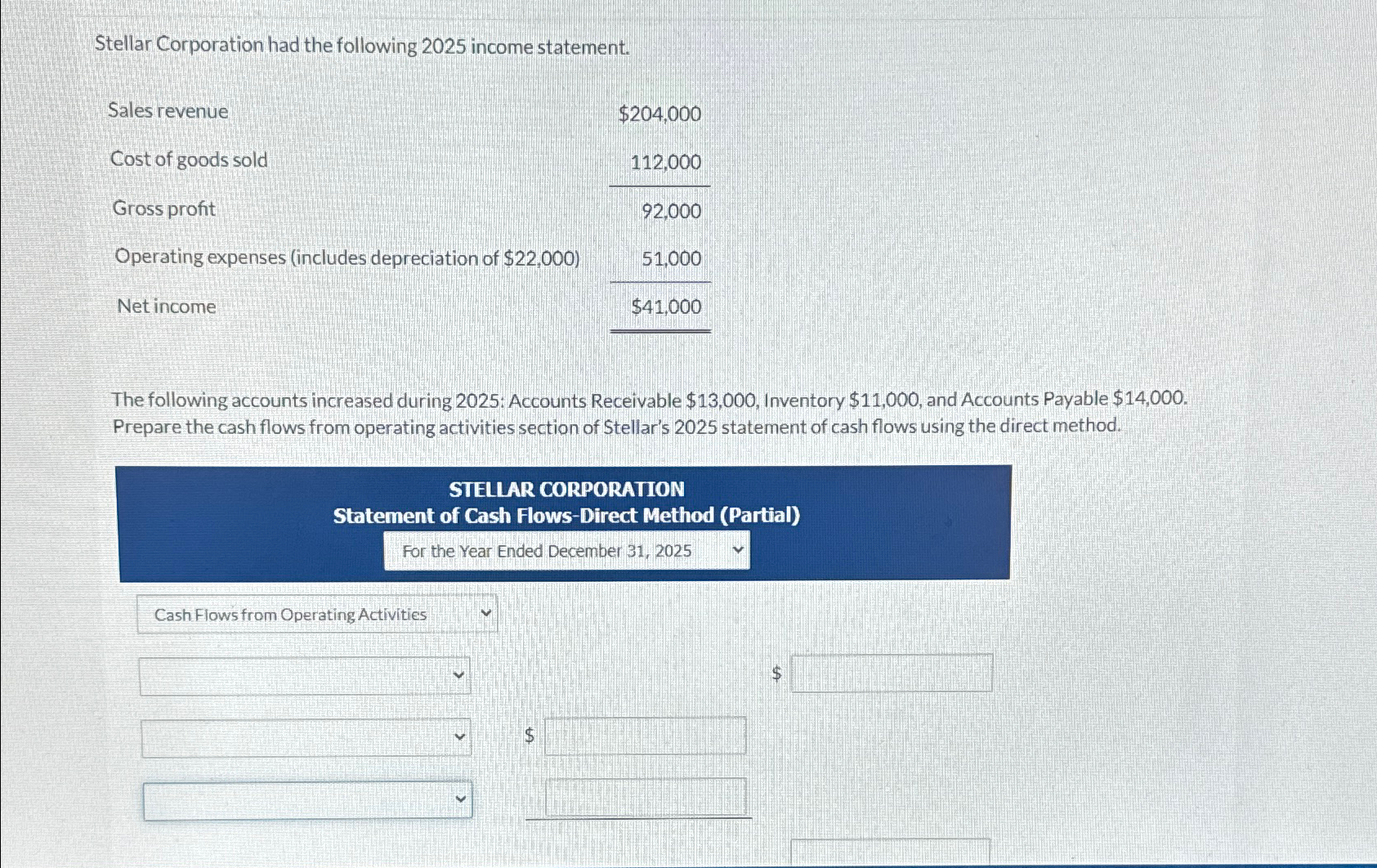 Solved Stellar Corporation had the following 2025 ﻿income | Chegg.com