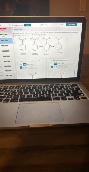 For each resonamce structure, use curved arrows to | Chegg.com