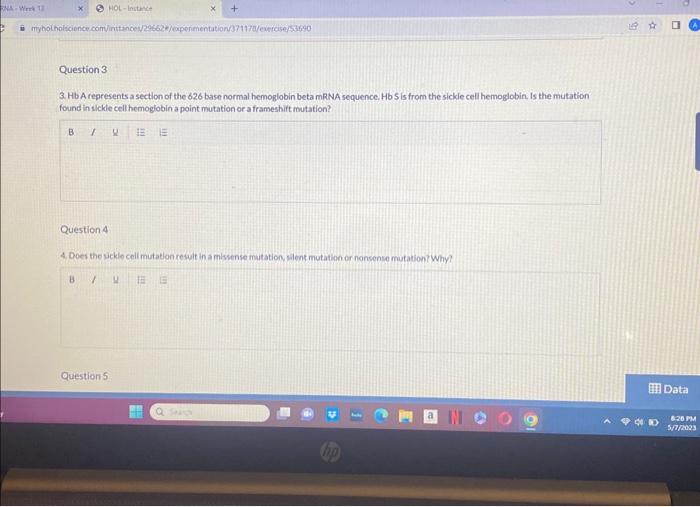 Solved RNA-Week 13 CLOUD OL133 K008 Winter 2023 SL DNA & RNA | Chegg.com