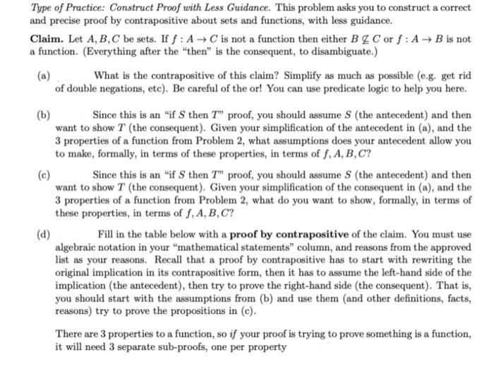 Solved Type of Practice: Construct Proof with Less Guidance. | Chegg.com