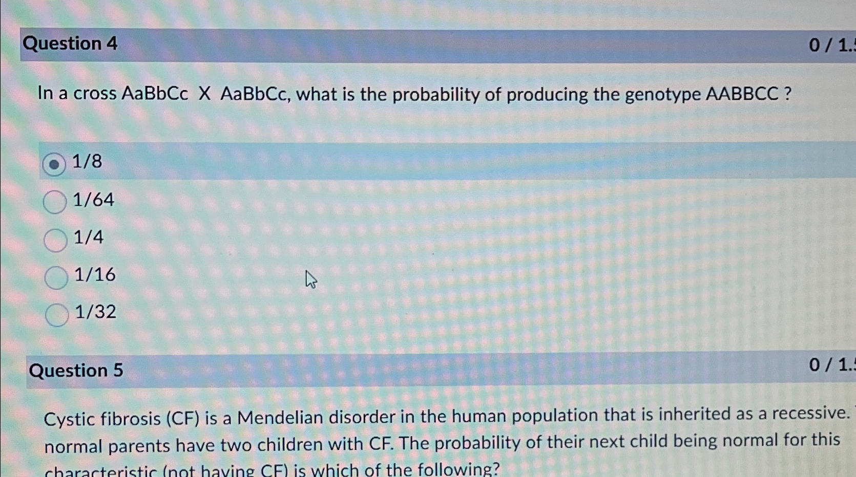 Solved Question 4In a cross AaBbCcxAaBbCc, what is the | Chegg.com