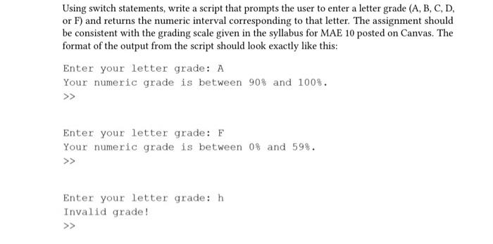 Solved Using Switch Statements Write A Script That Prompts 