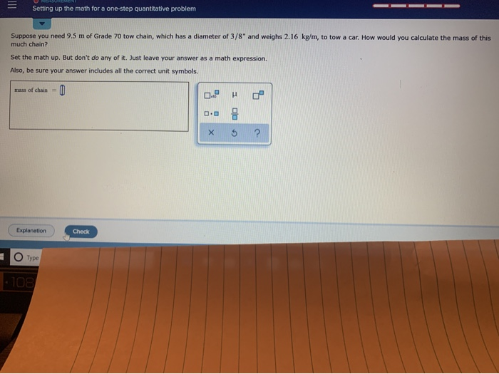 Solved Setting up the math for a one-step quantitative | Chegg.com