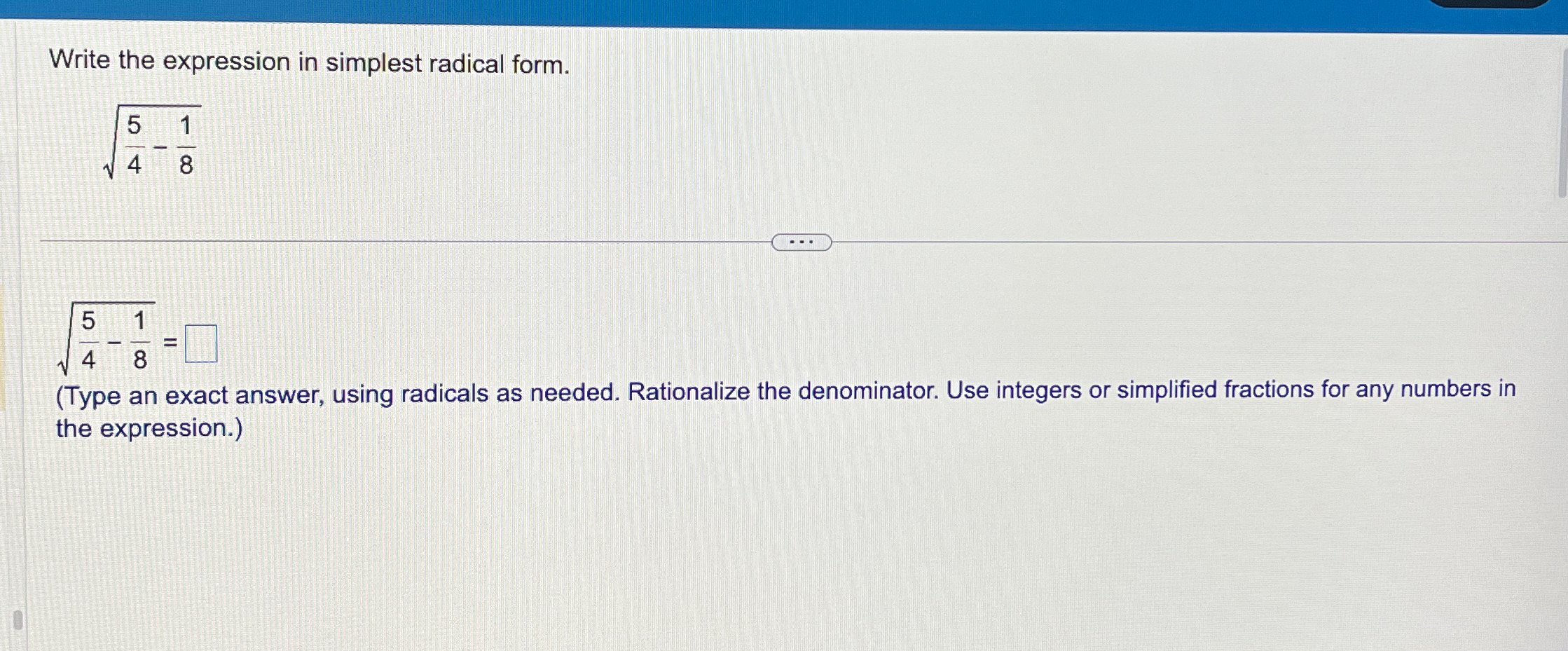Solved Write the expression in simplest radical | Chegg.com