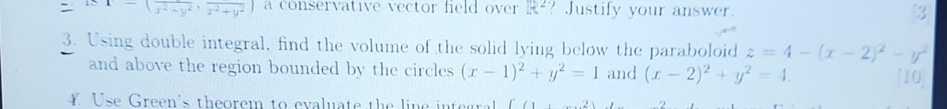 Solved 3. Using double integral, find the volume of the | Chegg.com