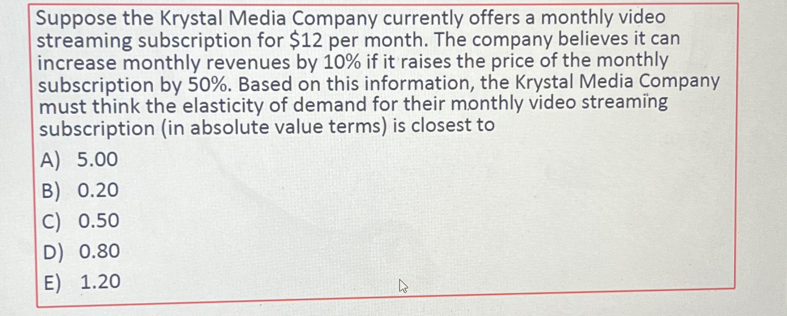 Solved Suppose the Krystal Media Company currently offers a | Chegg.com