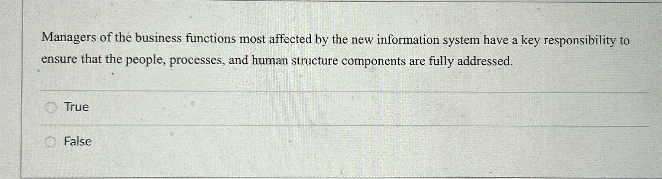 Solved Managers of the business functions most affected by | Chegg.com