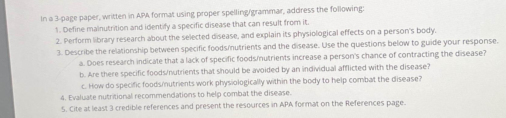 Solved In a 3-page paper, written in APA format using proper | Chegg.com
