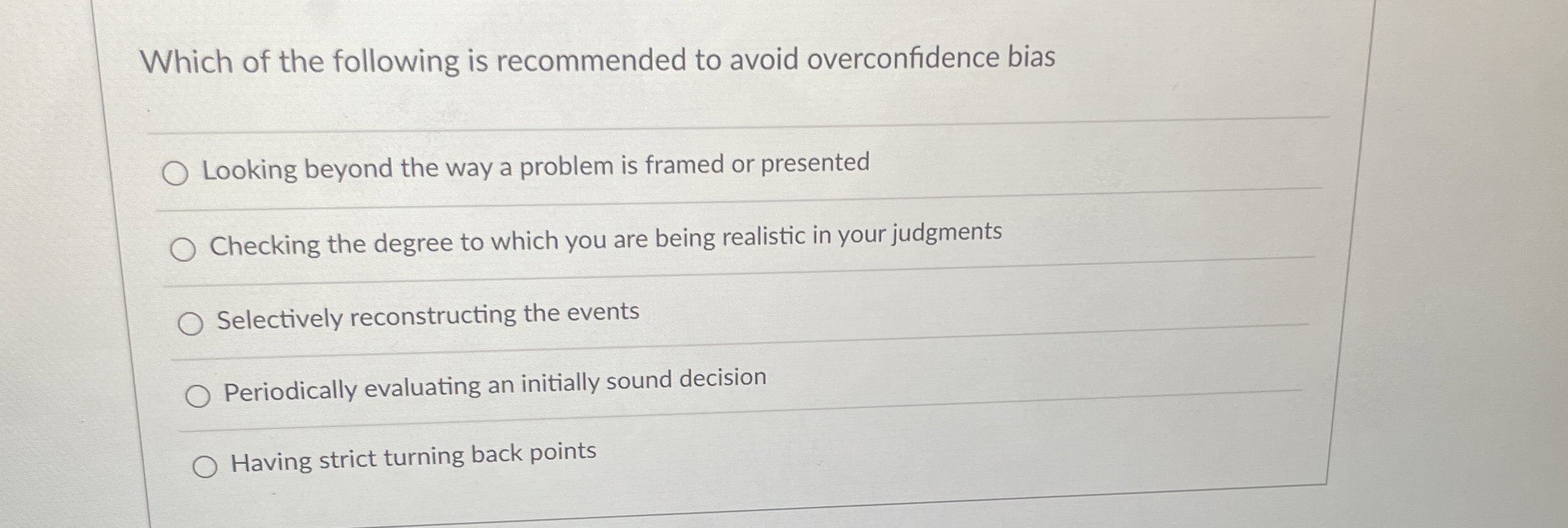 Solved Which of the following is recommended to avoid | Chegg.com