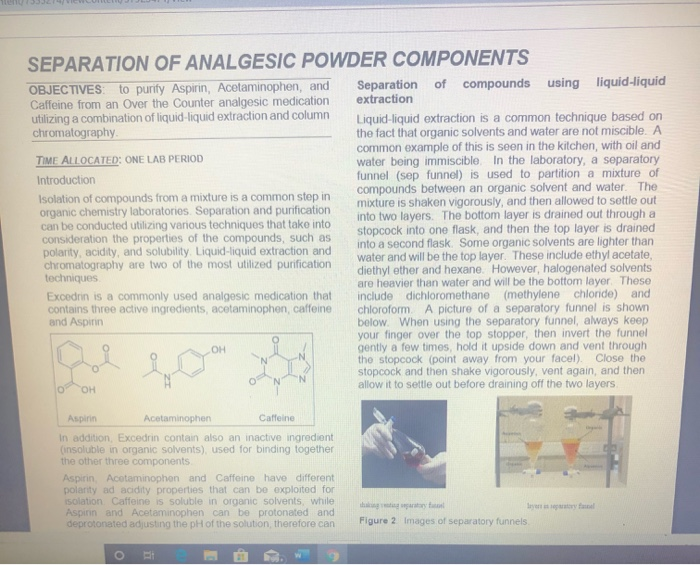 1) Calculate the recovery of each compounds you | Chegg.com