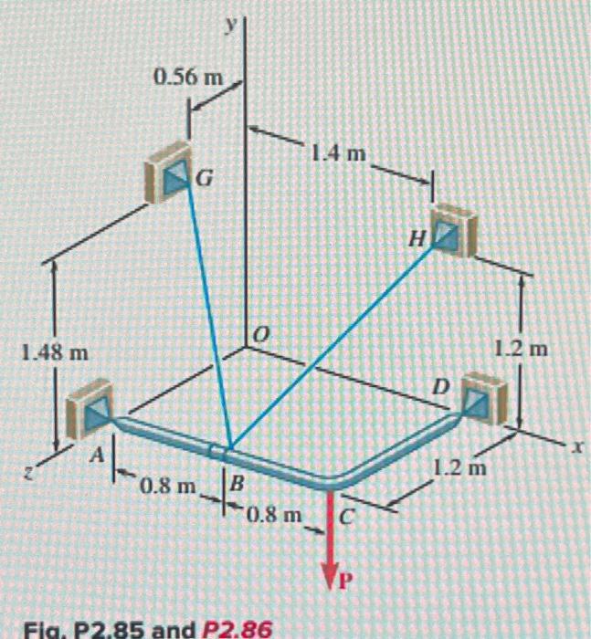 Solved 2.85 Two cables BG and BH are attached to frame ACD | Chegg.com