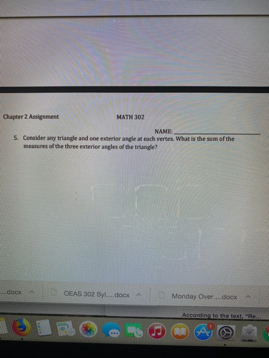 Solved Chapter 2 Assignment Math 302 Name 5 Consider Any