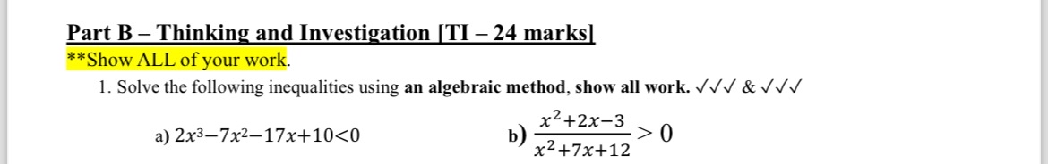 Solved Part B - Thinking and Investigation [TI - 24 | Chegg.com Solved Part B - Thinking and Investigation [TI - 24 | Chegg.com