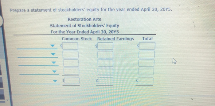 Solved Statement of stockholders' equity, net loss Selected | Chegg.com