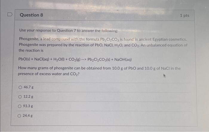 Solved Phosgenite, a lead compound with the formula | Chegg.com