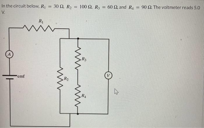Solved In the circuit below, R1=30Ω,R2=100Ω,R3=60Ω, and | Chegg.com