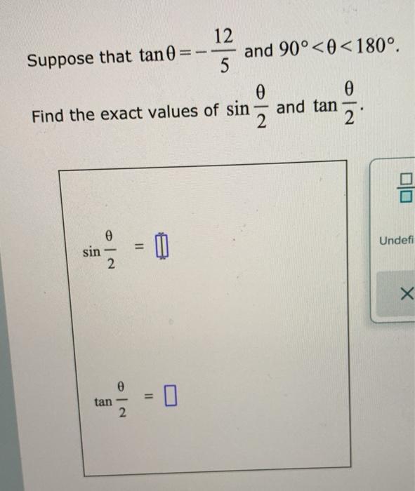 Solved 12 Suppose that tan and 90º